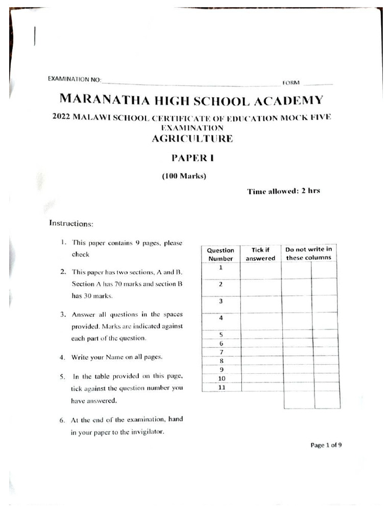 Agri Theory 5th Mock | PDF