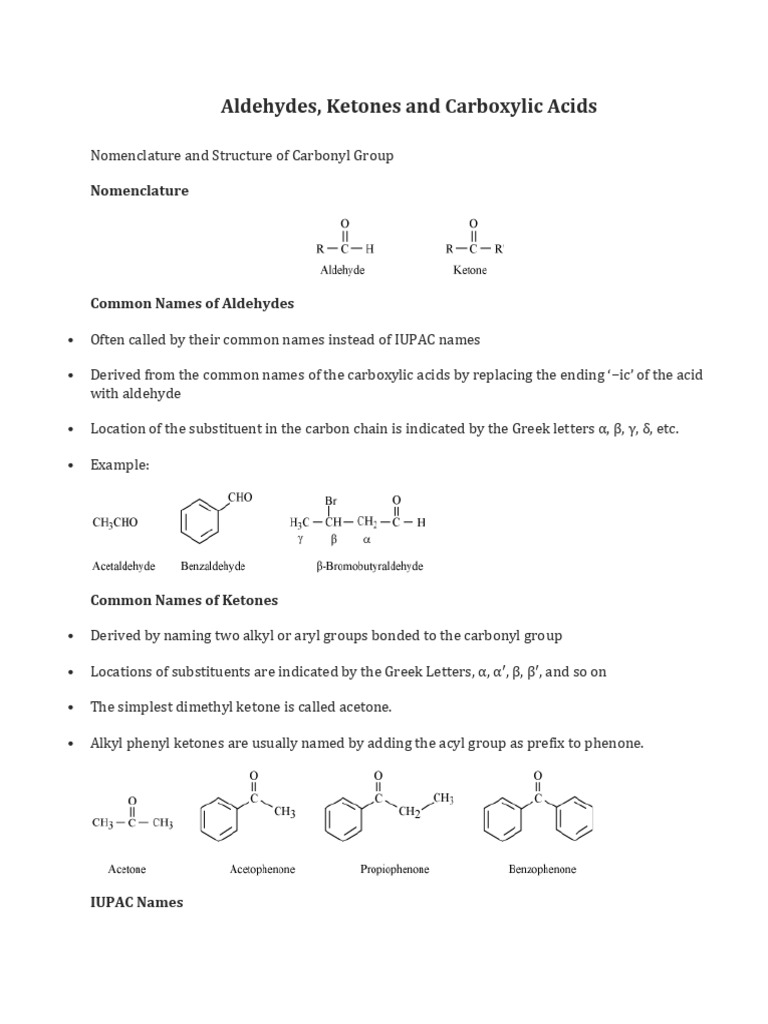 Aldehyde ketone carboxylic acid | PDF | Aldehyde | Ketone