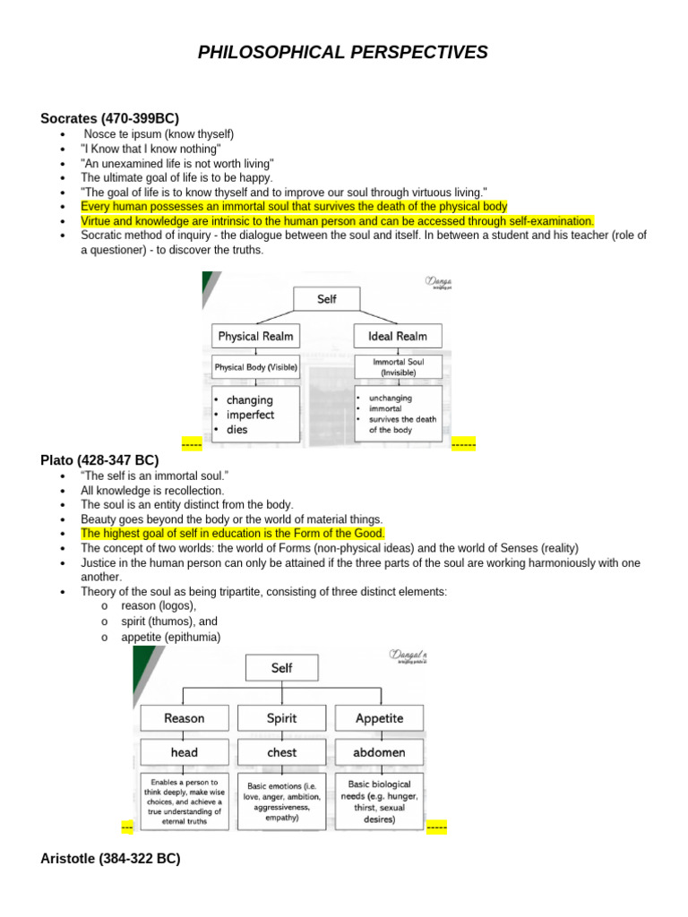 Philosophical Perspectives | PDF | Philosophy Of Self | Soul