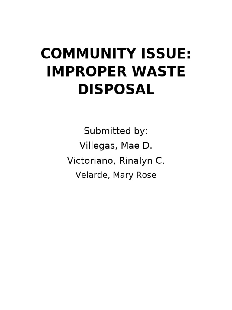 Improper Waste Disposal | PDF | Waste | Waste Management