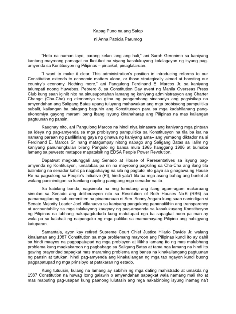 EDITORYAL Charter Change | PDF