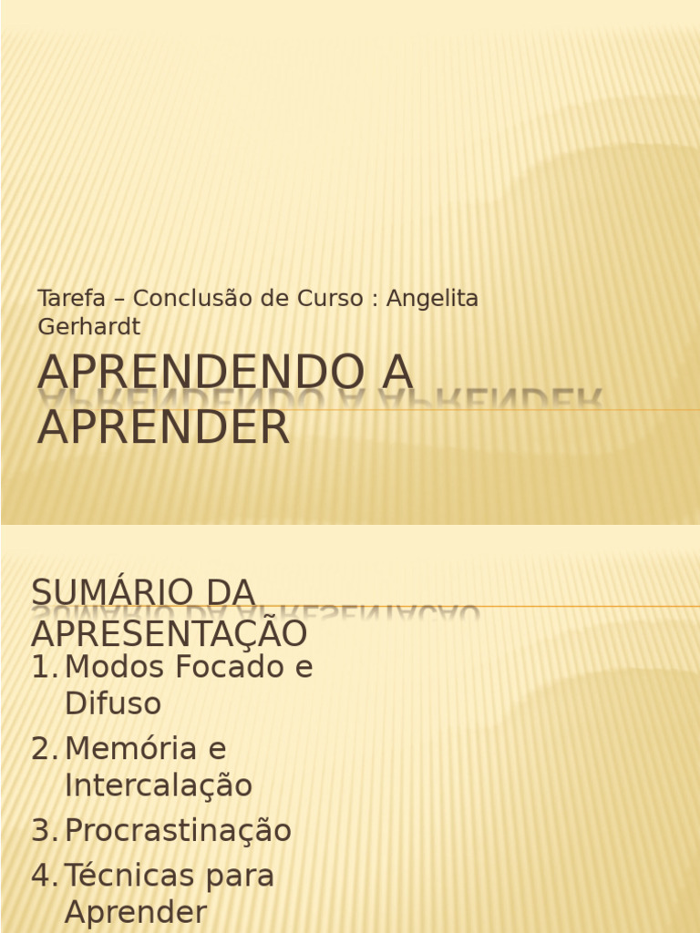 Aprendendo A Aprender | PDF | Memória de trabalho | Aprendizado