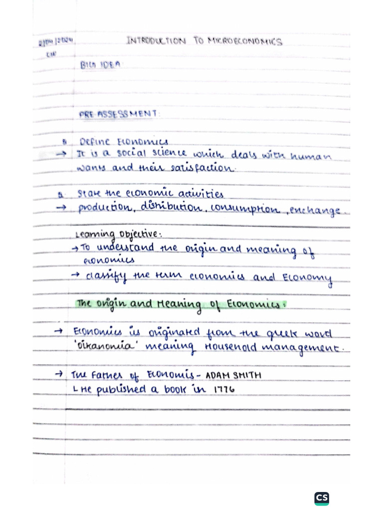 Microeconomics notes | PDF