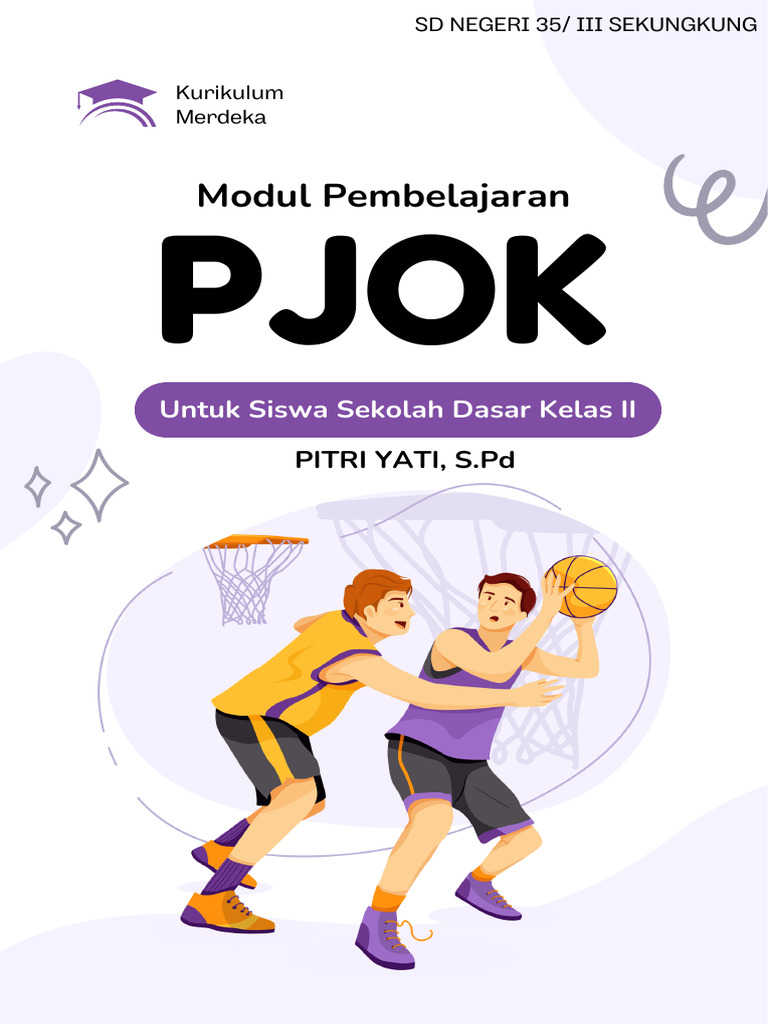 Modul Pembelajaran PJOK Sampul Buku Ungu Ilustratif (1) | PDF