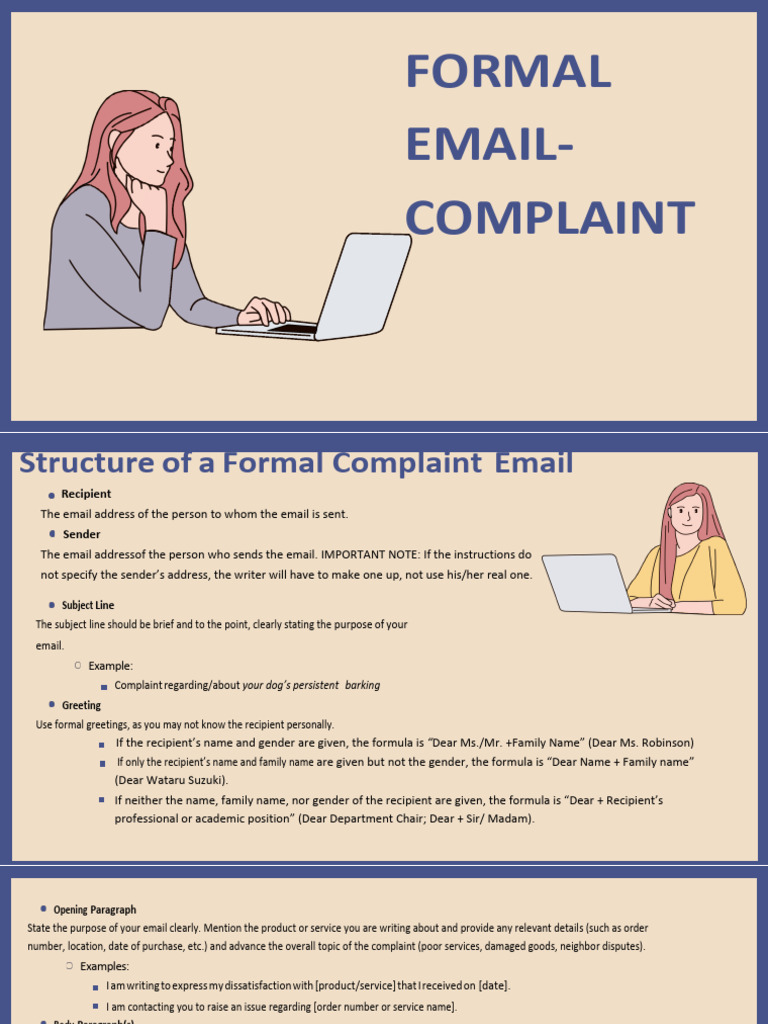 FORMAL EMAIL-COMPLAINT (Students) | PDF