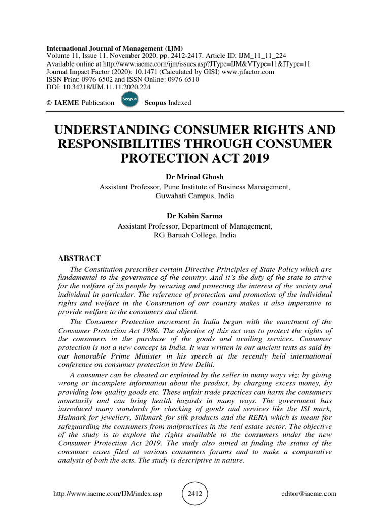 Understanding Consumer Rights and Respon | PDF | Consumer Protection ...