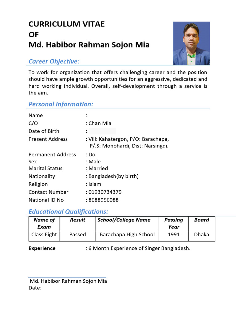 Md. Habibor Rahman Sojon Mia | PDF