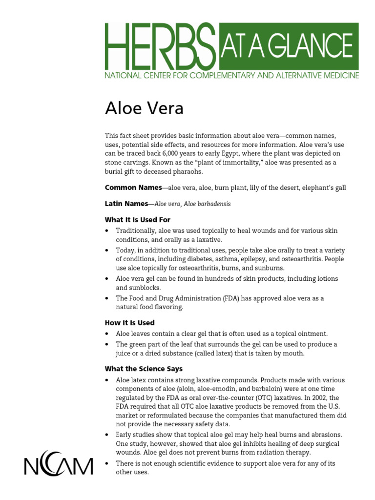 Aloe-vera | PDF | Medicine | Health Care