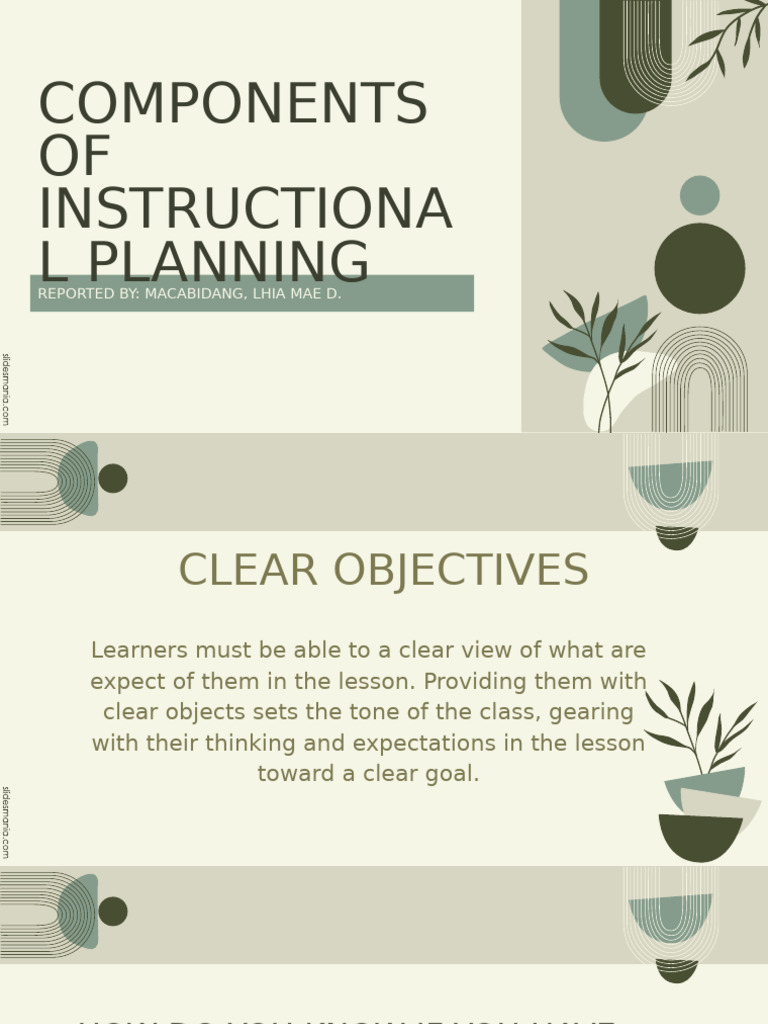 Key Components of Instructional Planning | PDF