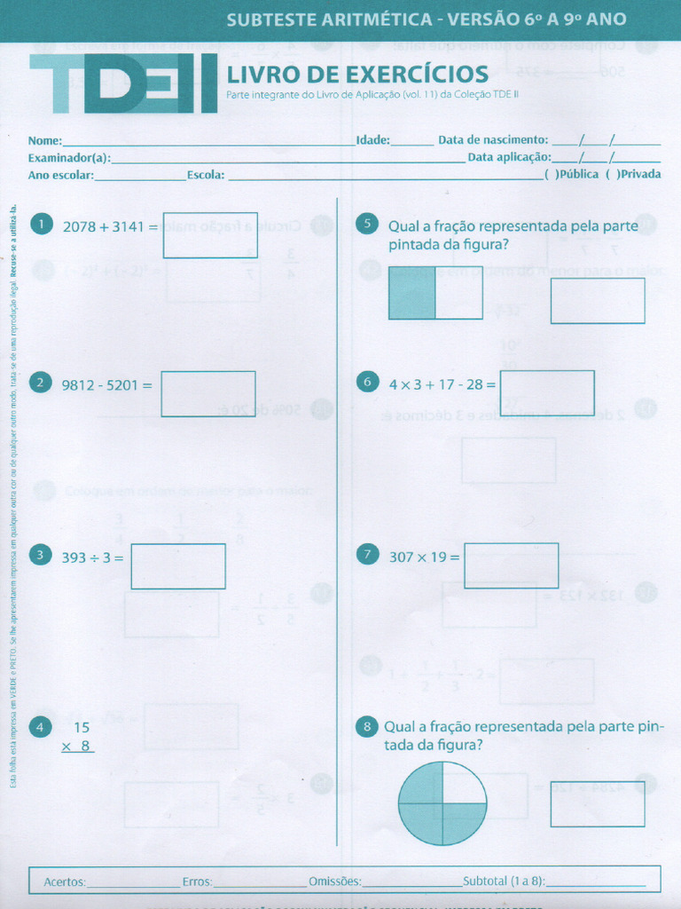 Aritmética 6° A 9° Anos | PDF
