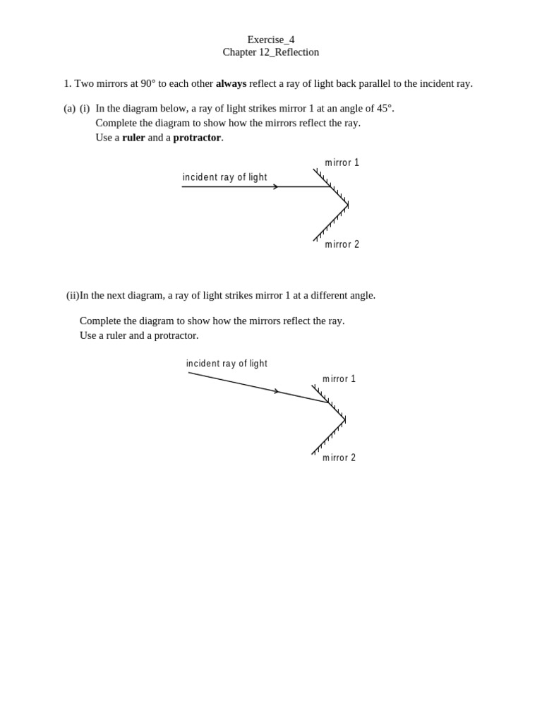 Exercise_4_reflection | PDF | Mirror | Headlamp