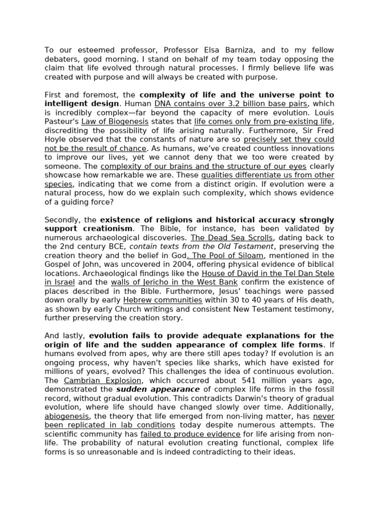 Creation | PDF | Evolution | Creationism