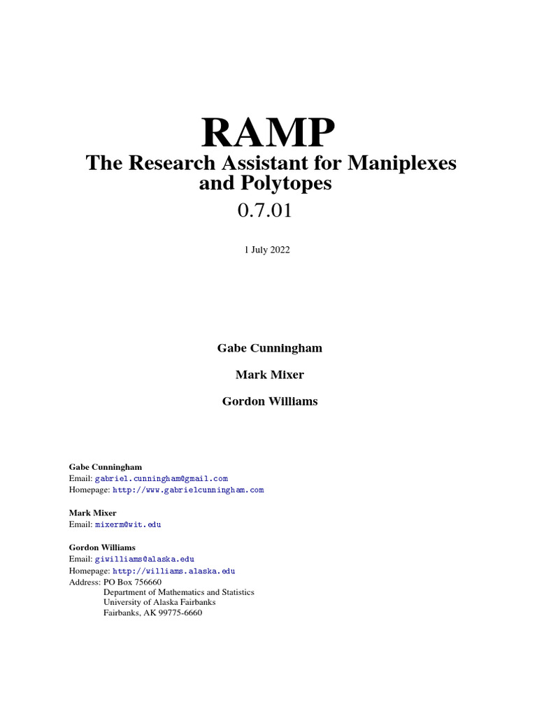 RAMP Manual | PDF | Computer File