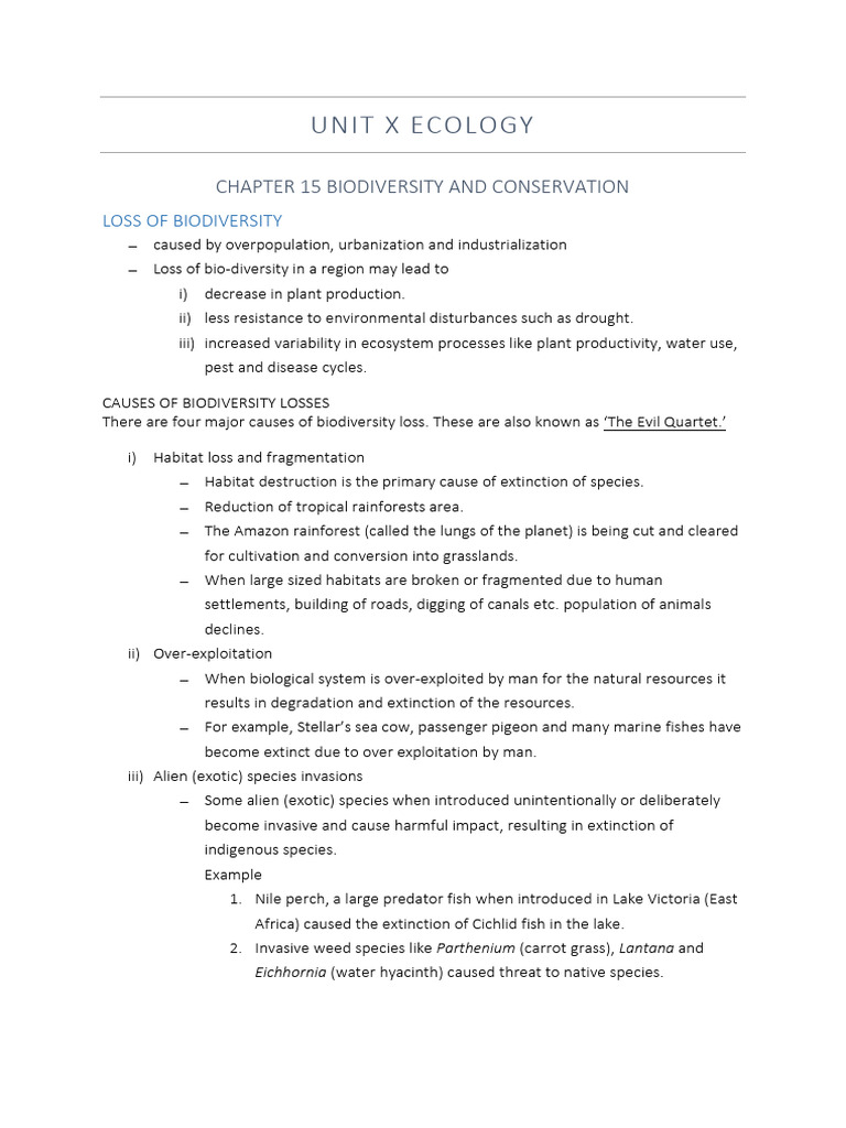 Biodiversity Loss and Conservation Strategies | PDF | Conservation ...