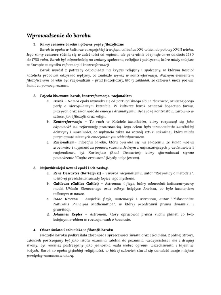 Wprowadzenie Do Baroku | PDF