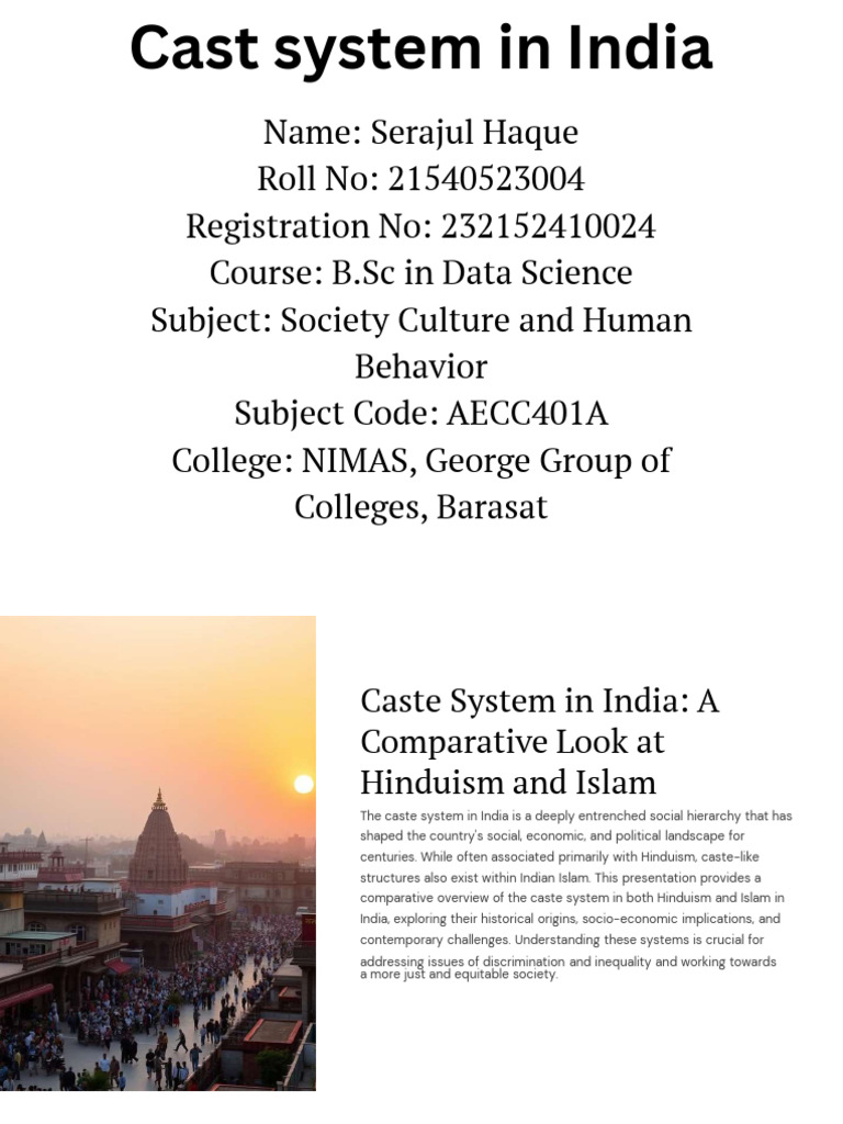 Caste System in India A Comparative Look at Hinduism and Islam PDF ...