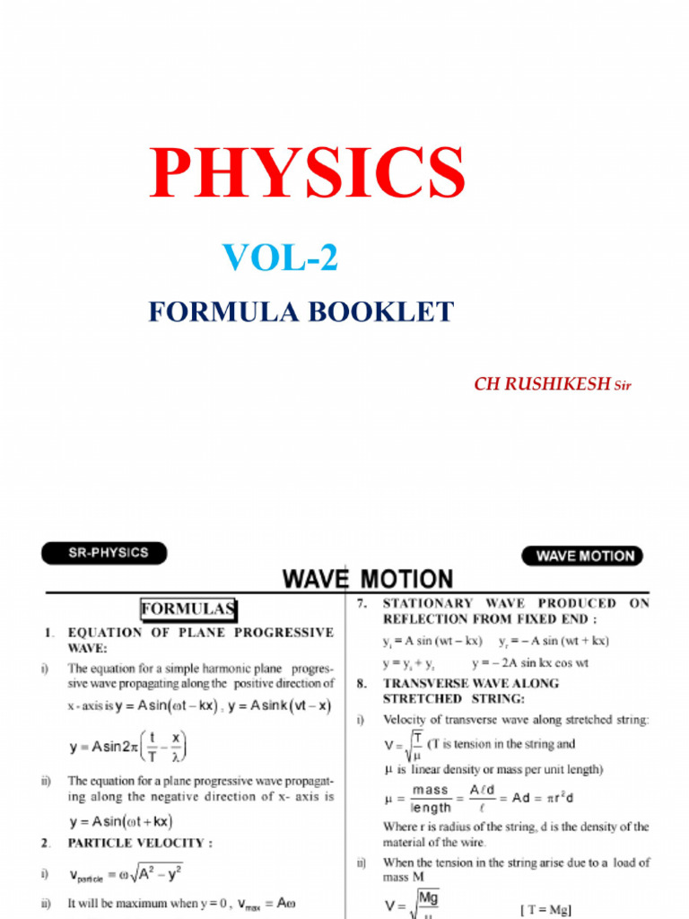 Phy Vol-2 Formule | PDF