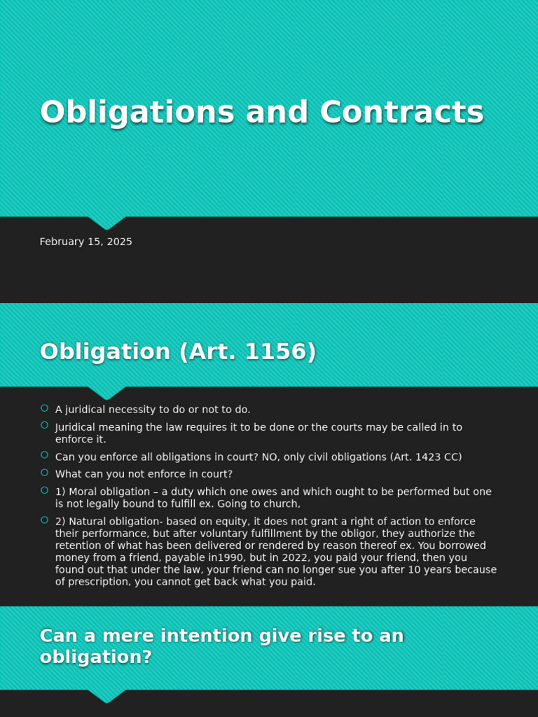 Law Students' Guide to Obligations | PDF | Debtor | Civil Law (Legal ...