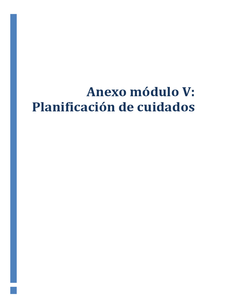 Anexo Modulo 5 Planificación de Cuidados | PDF | Enfermería | Cuidado de la salud