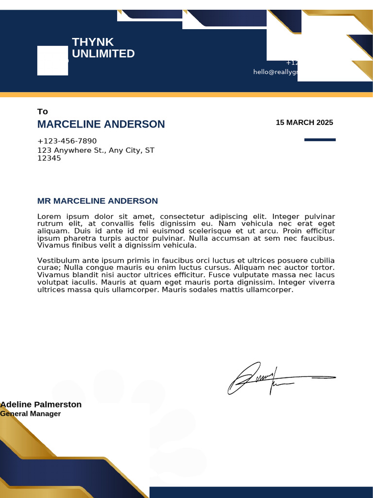 Professional Correspondence Template | PDF