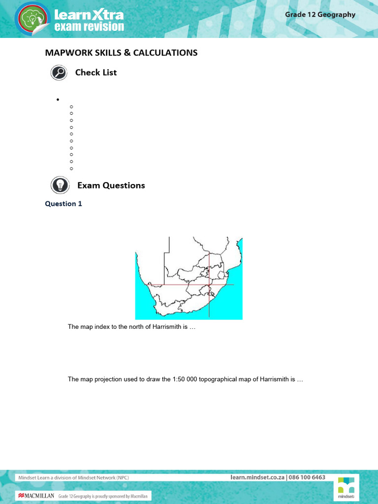 LXER - Gr12Geography - Mapwork Skills & Calculations - Nov2014 | PDF ...