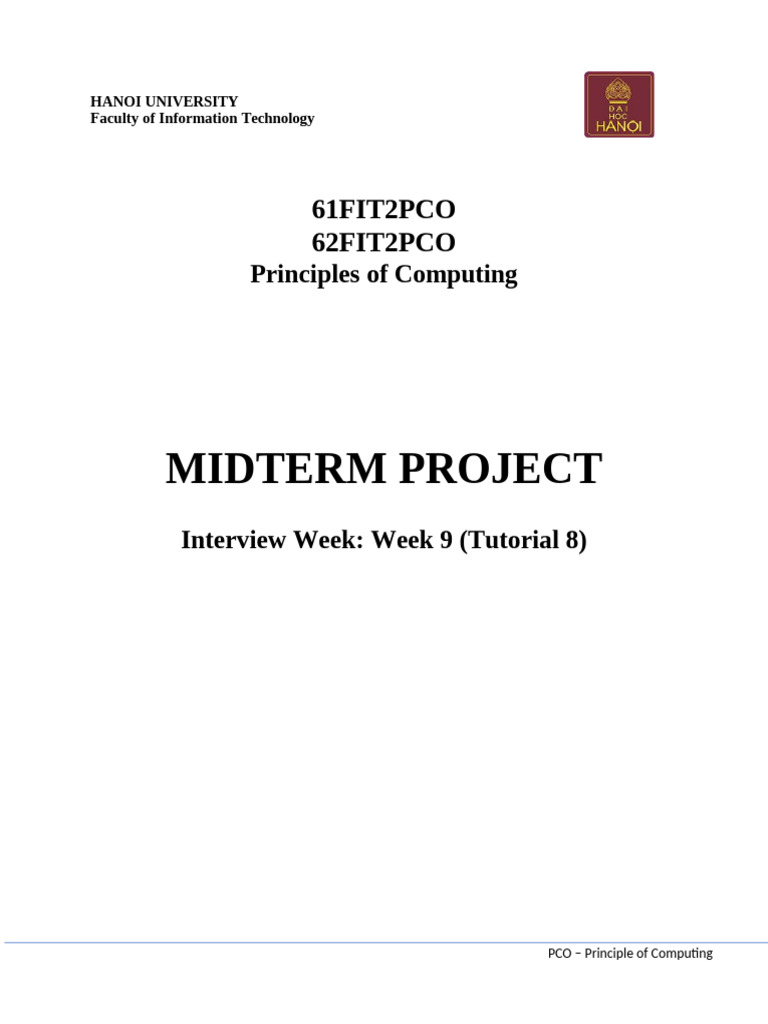 (PCO Fall 2024) Midterm Assignment Requirement and Criteria | PDF ...