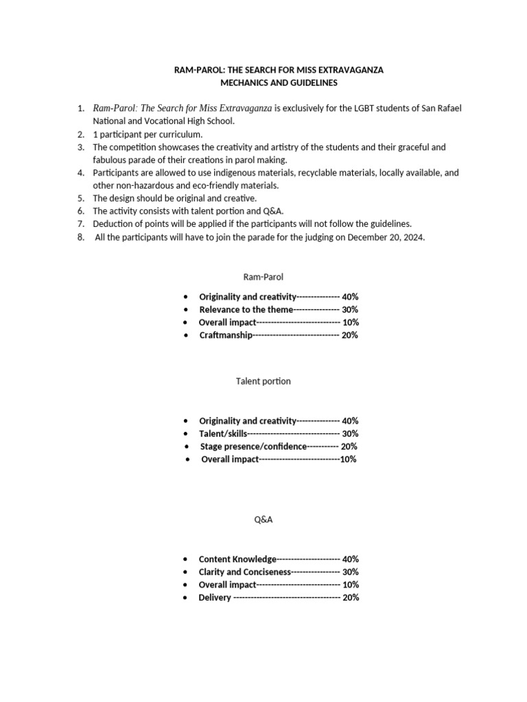 Ram Parol Mechanics and Guidelines | PDF