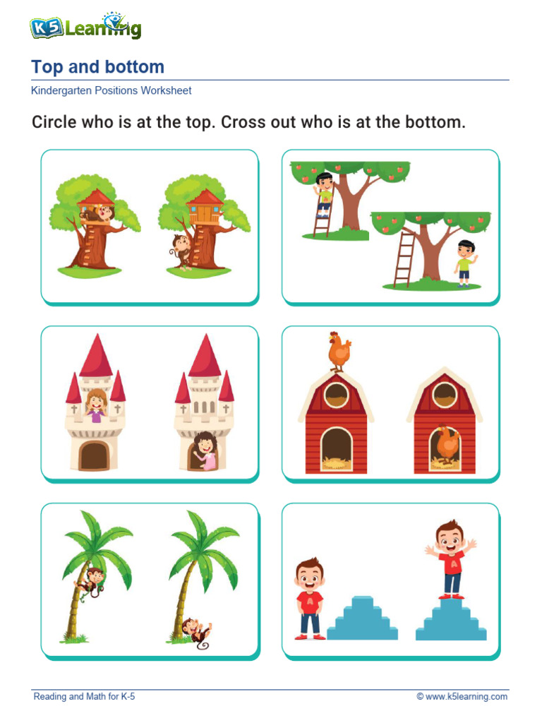 Position Worksheet Top Bottom B | PDF