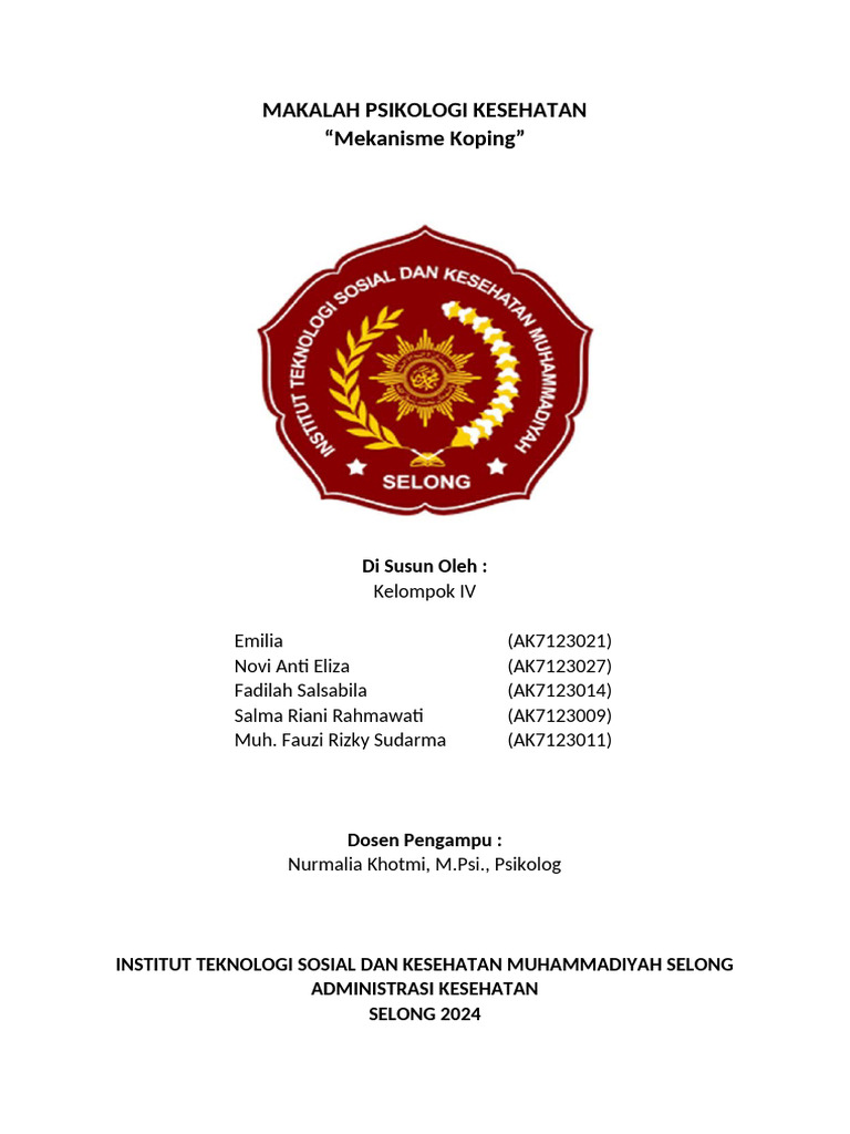 Makalah Mekanisme Koping | PDF