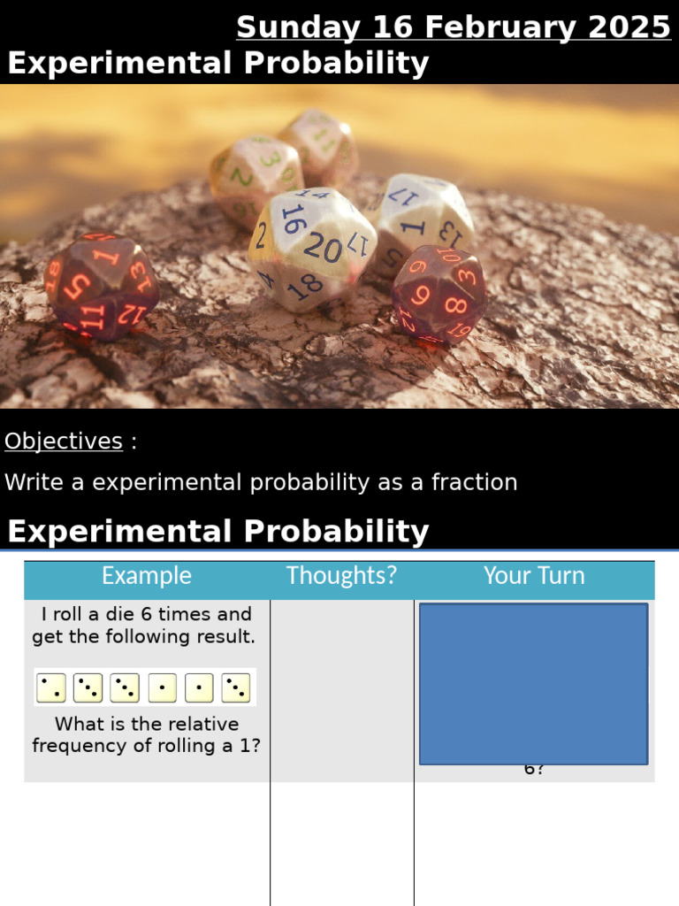 Experimental Probability | PDF | Probability