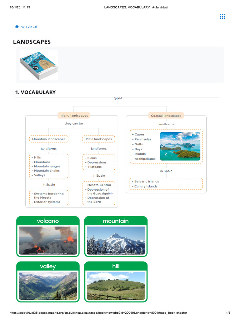 Landscapes Vocabulary Guide | PDF