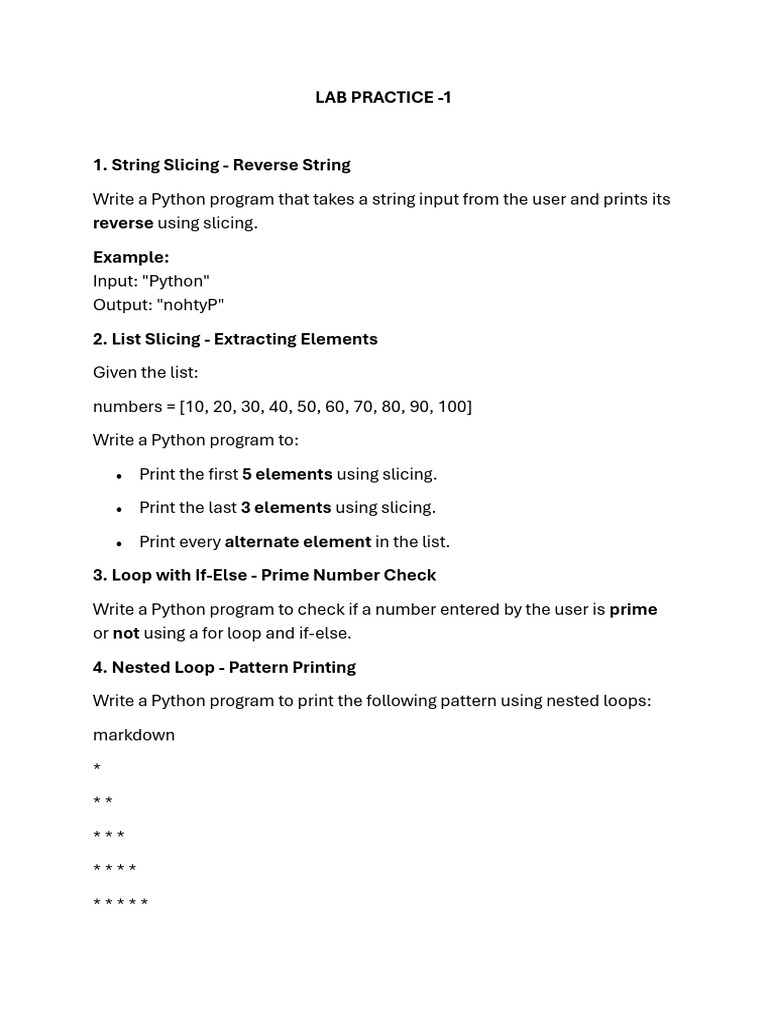 Lab Practice-1 | PDF