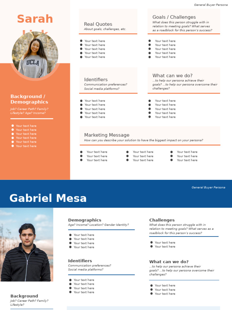 Templates For Buyer Persona | PDF | Marketing | Extraversion And ...