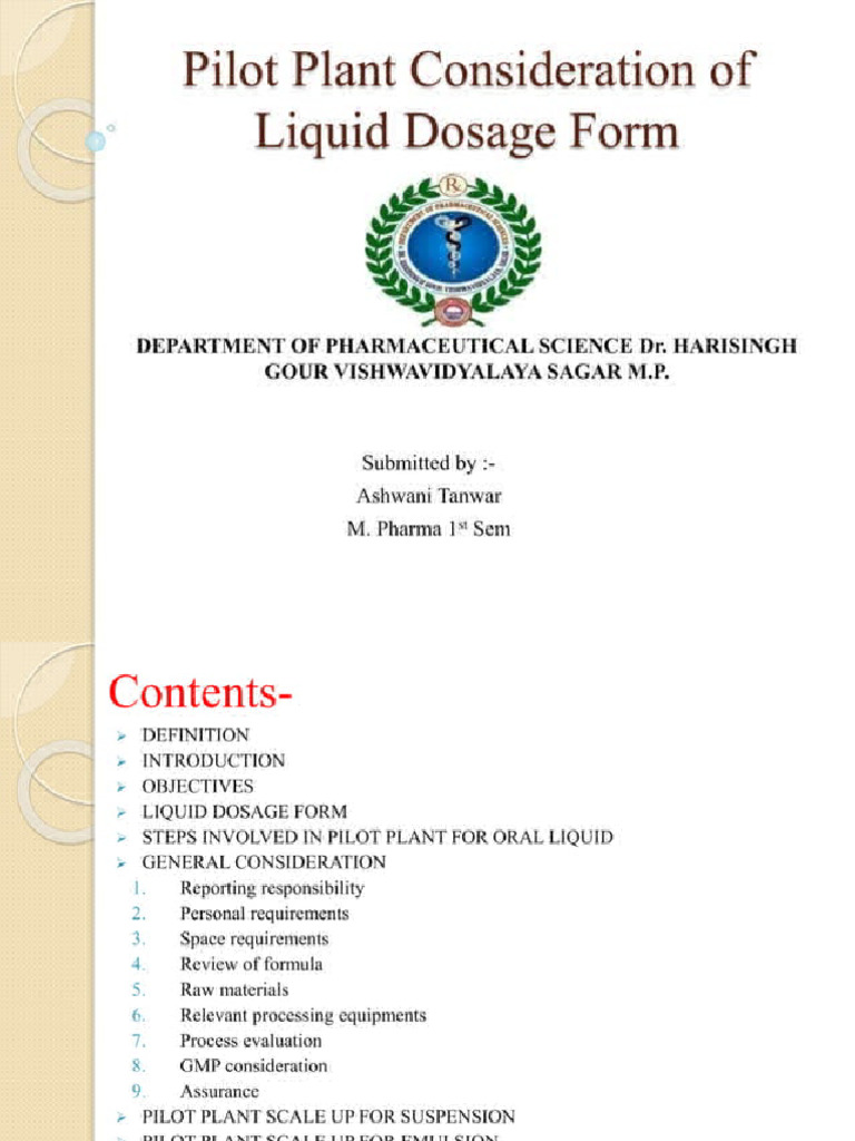 Liquid Dosage Form | PDF