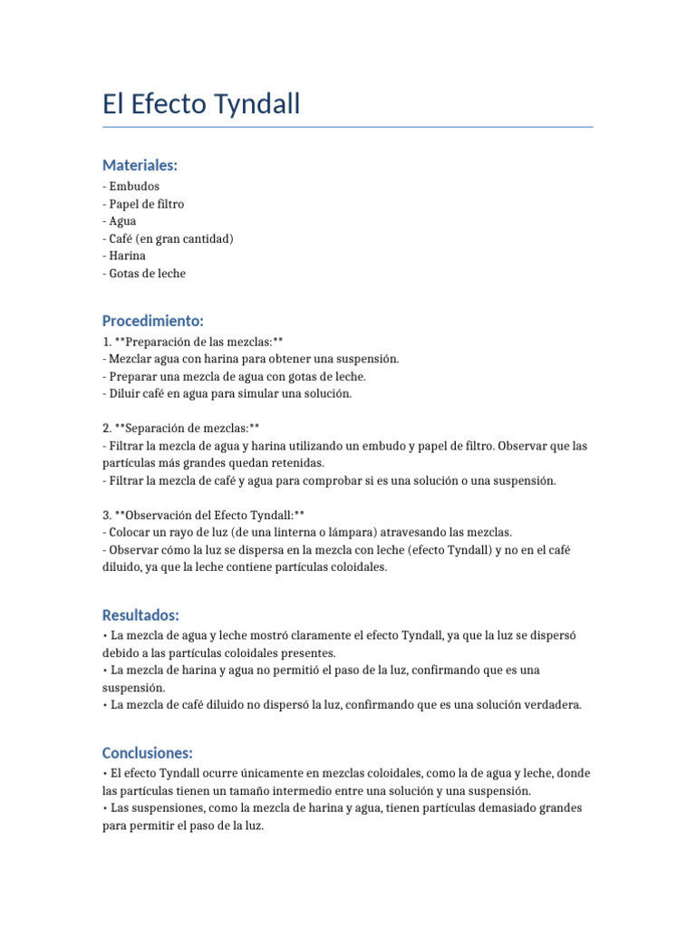 Efecto Tyndall | PDF