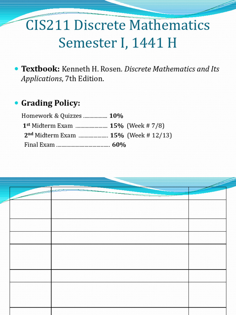 Discrete Mathematics Course Overview | PDF | Theorem | Logic