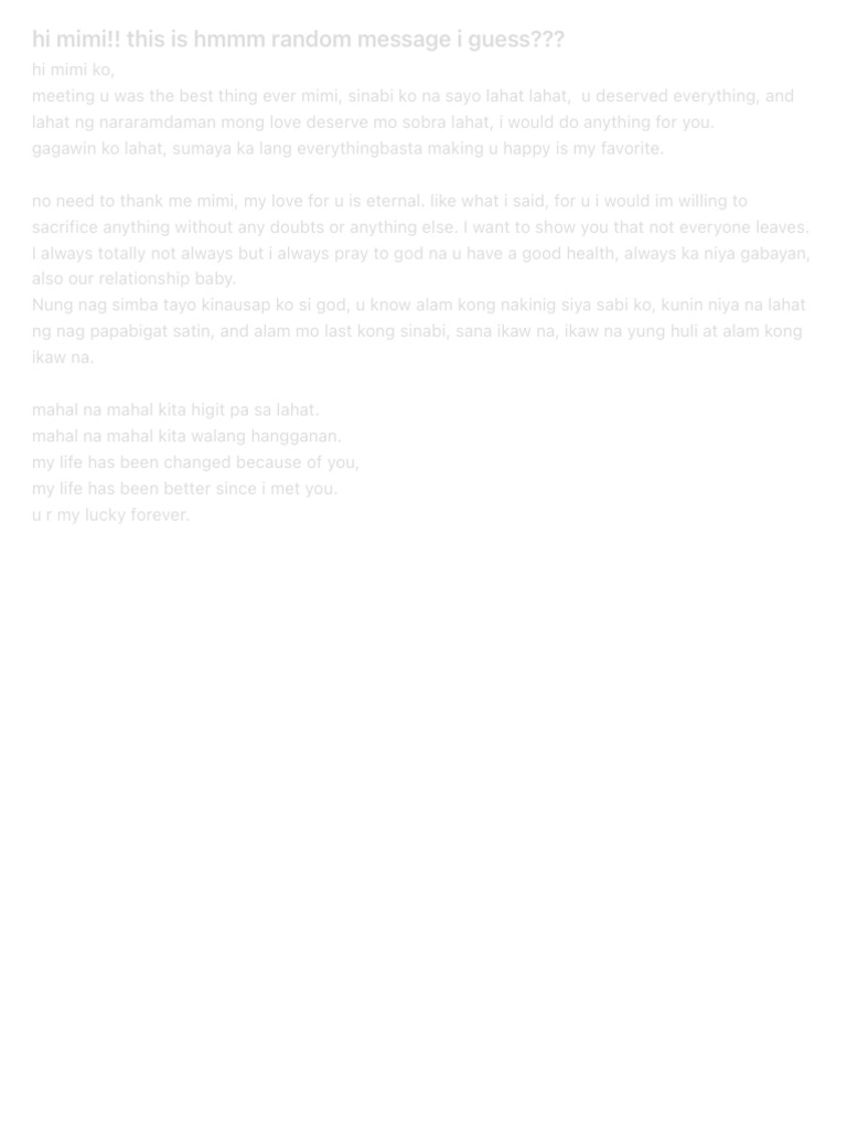 Hi Mimi!! This is Hmmm Random Message i Guess | PDF