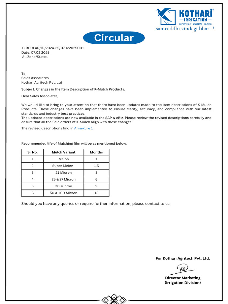 K-Mulch Product Description Updates | PDF