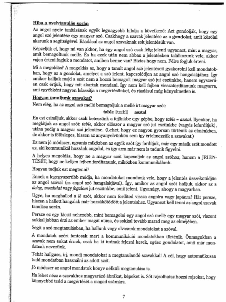 Hogyan tanuljuk meg a szavakat - angol nyelv, német nyelv stb. | PDF