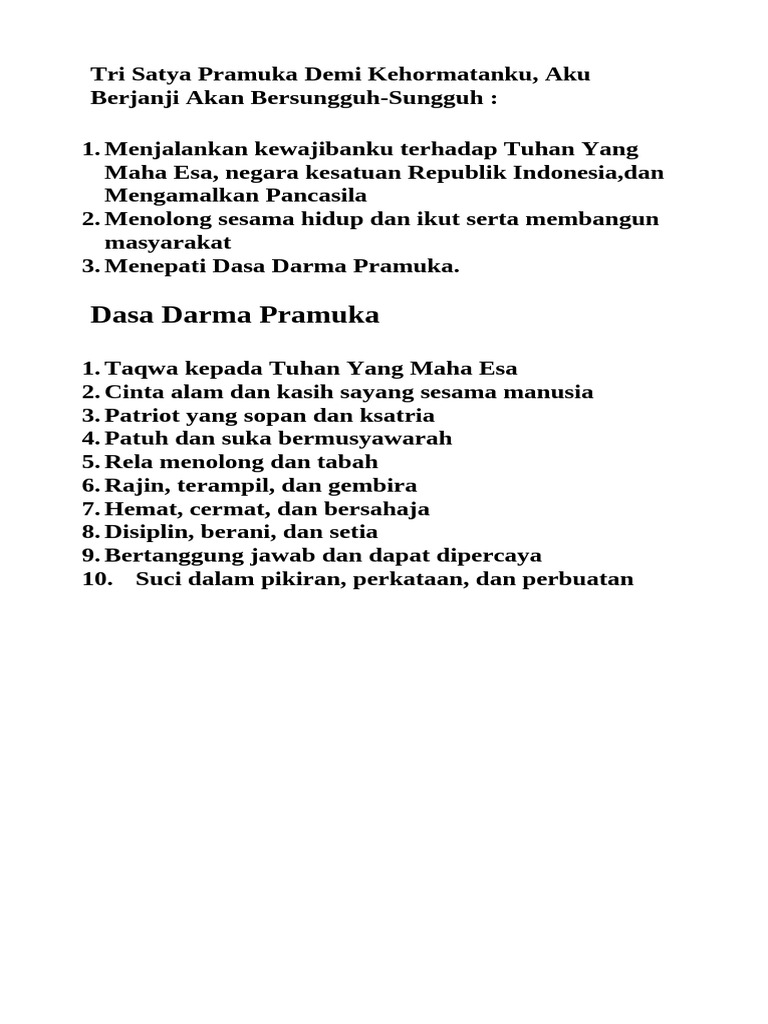 Tri Satya Pramuka | PDF