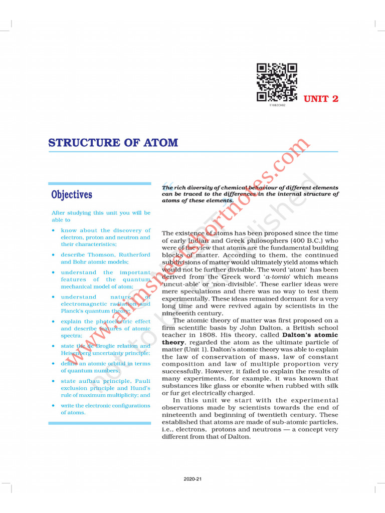 Structure of Atom | PDF