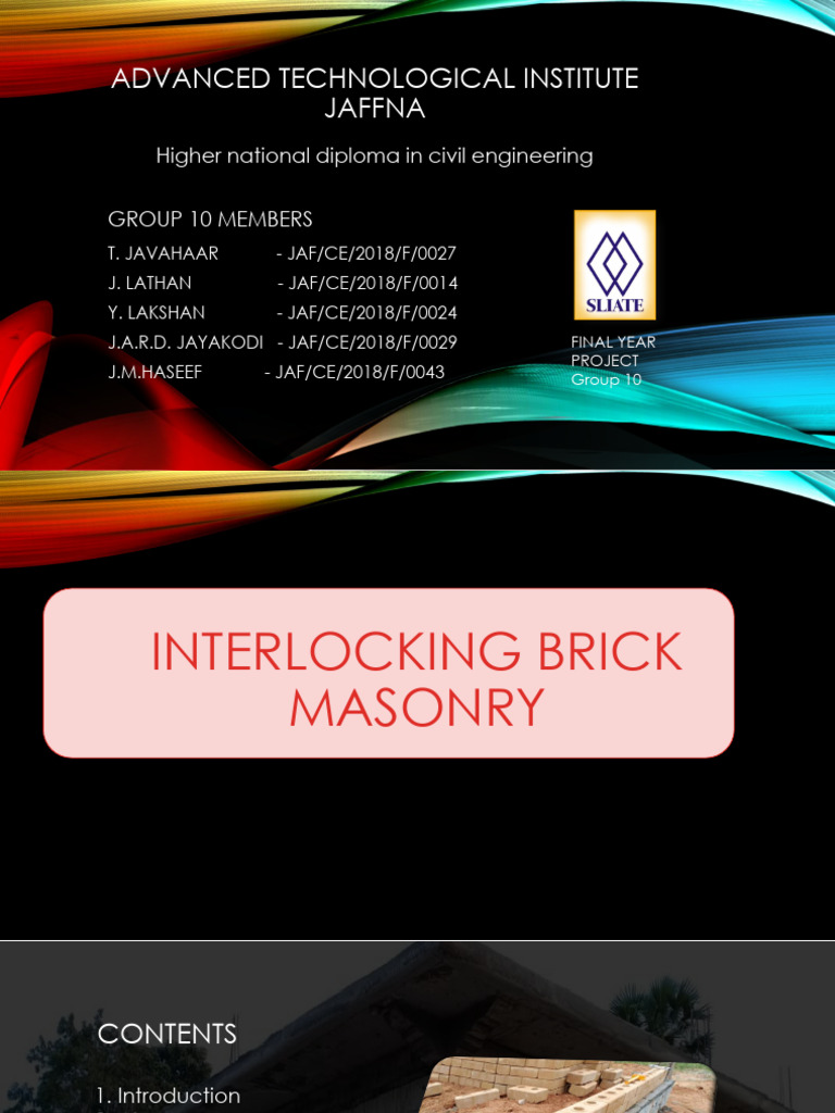 Interlocking Brick Masonry Final Project | PDF | Brick | Masonry