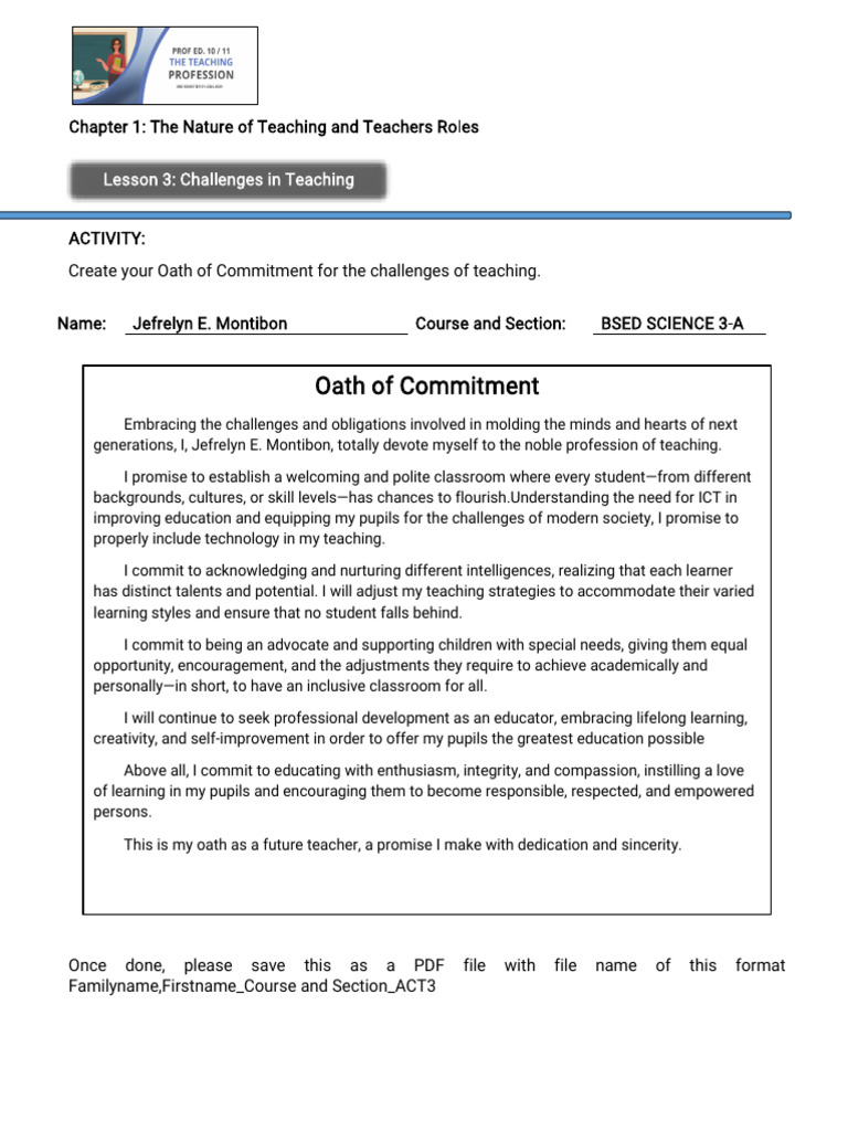 Montibon, Jefrelyn - Bsed Science 3a - Act3 | PDF