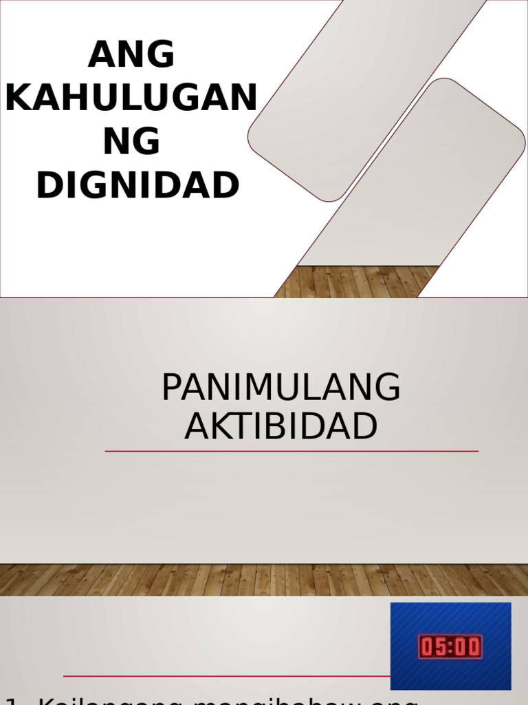 Ang Kahulugan NG Dignidad | PDF