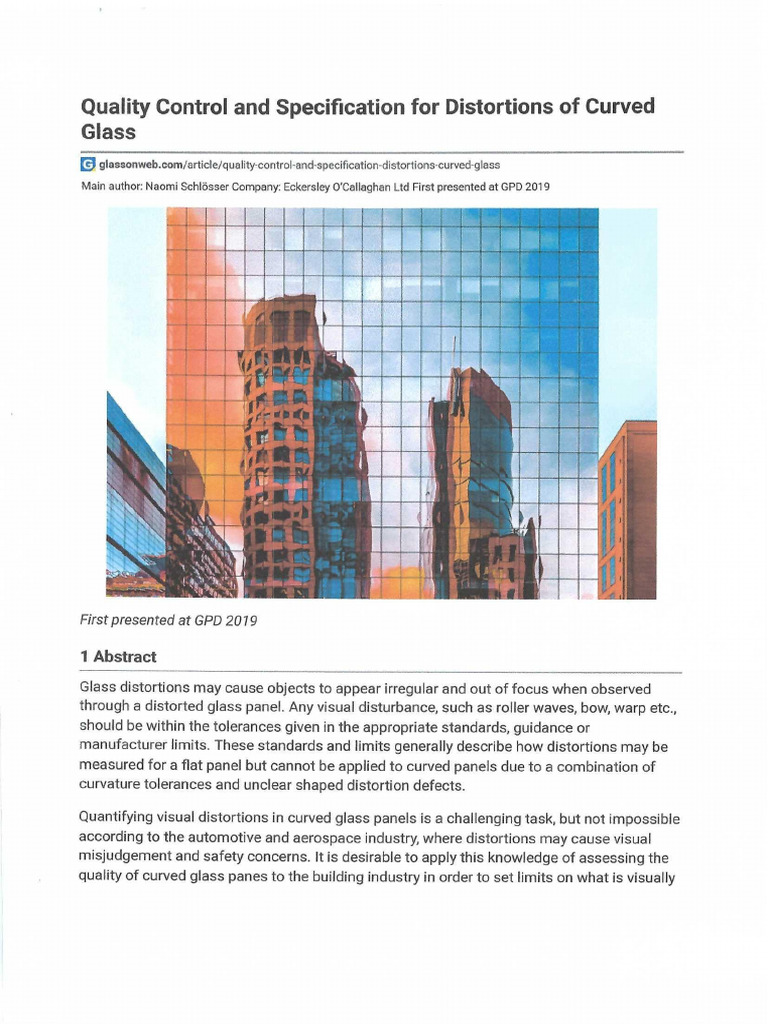 Quality Control & Specification For Distortion of Curved Glass | PDF
