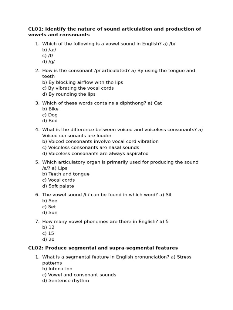 Sound Articulation and Pronunciation Guide | PDF