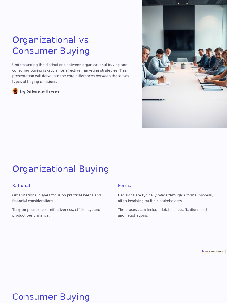 Organizational vs. Consumer Buying Insights | PDF