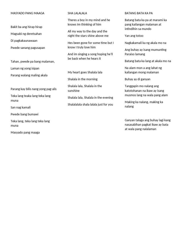 Lyrical Songs | PDF