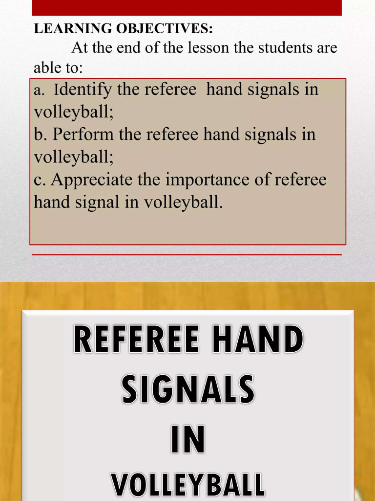 4 Volleyball Referee Hand Signals | PDF