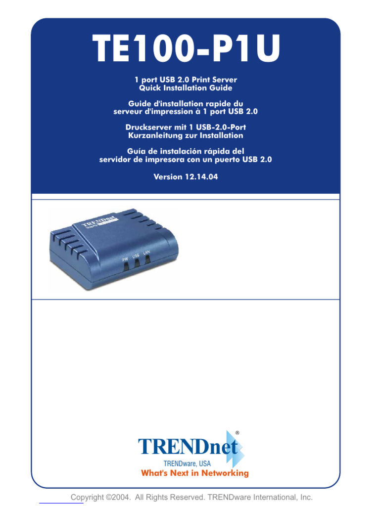 Te100p1u Quick Installation Guides | PDF | Computer Network | Windows Xp